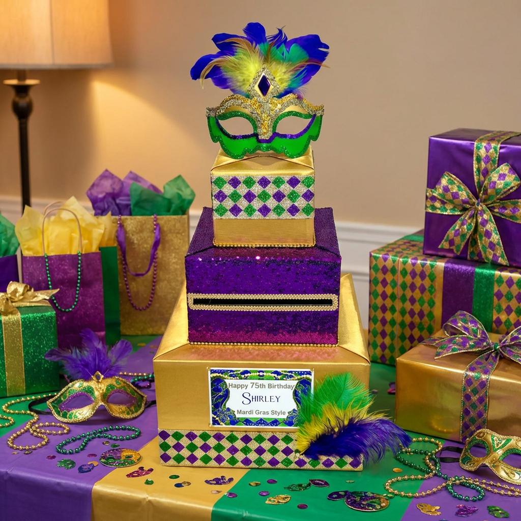 Mardi Gras Themed Card Box/card Holder for Any Occasion - Etsy