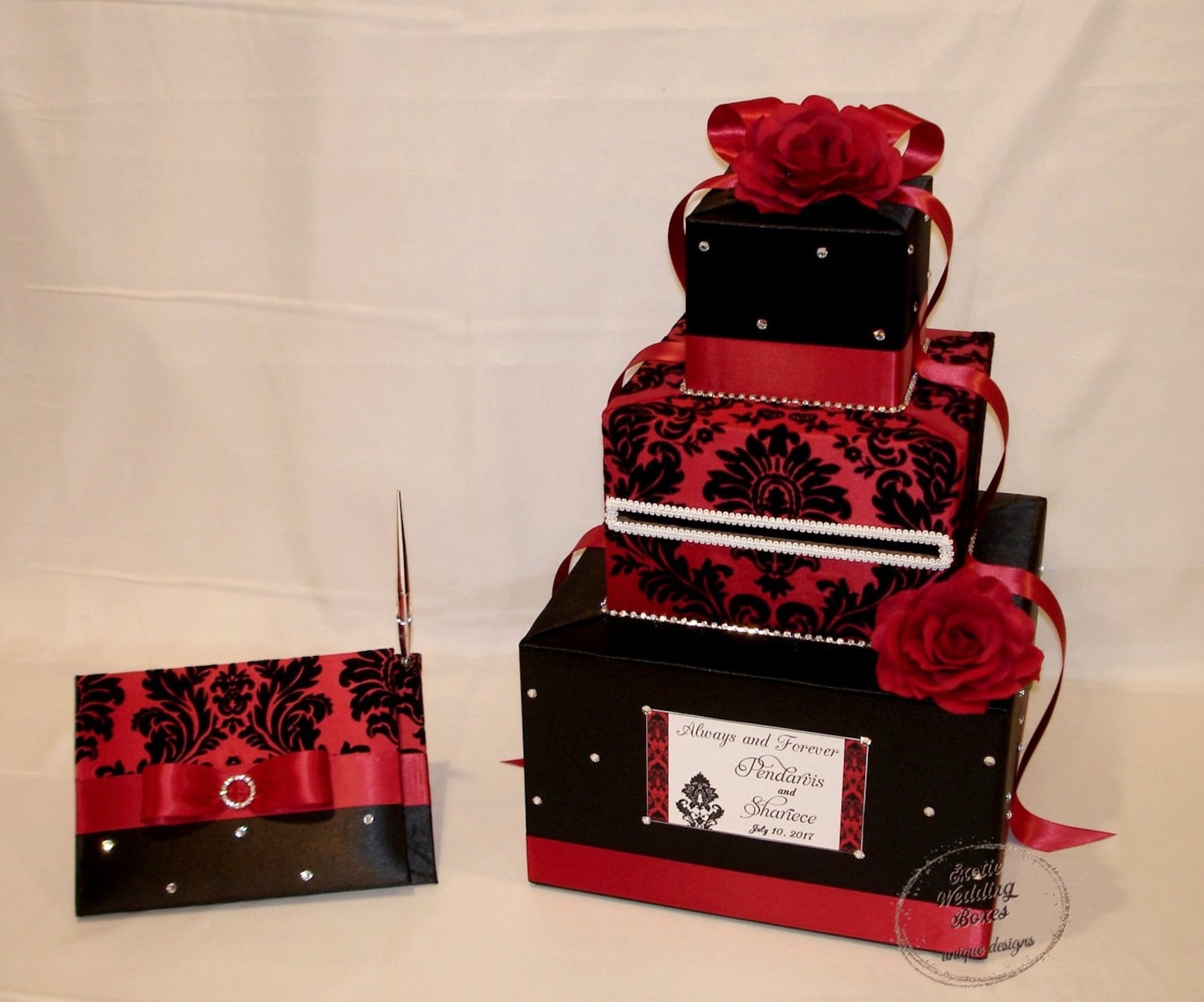 Elegant Romantic Theme Wedding Card Box/guest Book and Pen - Etsy