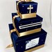 Navy Blue and Gold Card Box for Baptism, Christening, Holy First ...