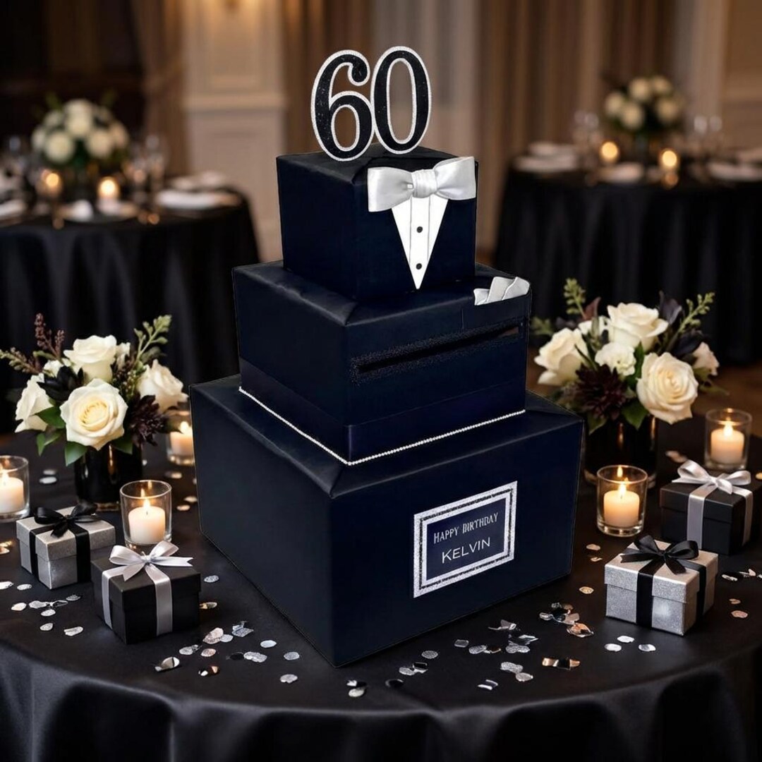 Tuxedo Birthday Card Box | Elegant Gift Card Holder, Men's Party Decor ...