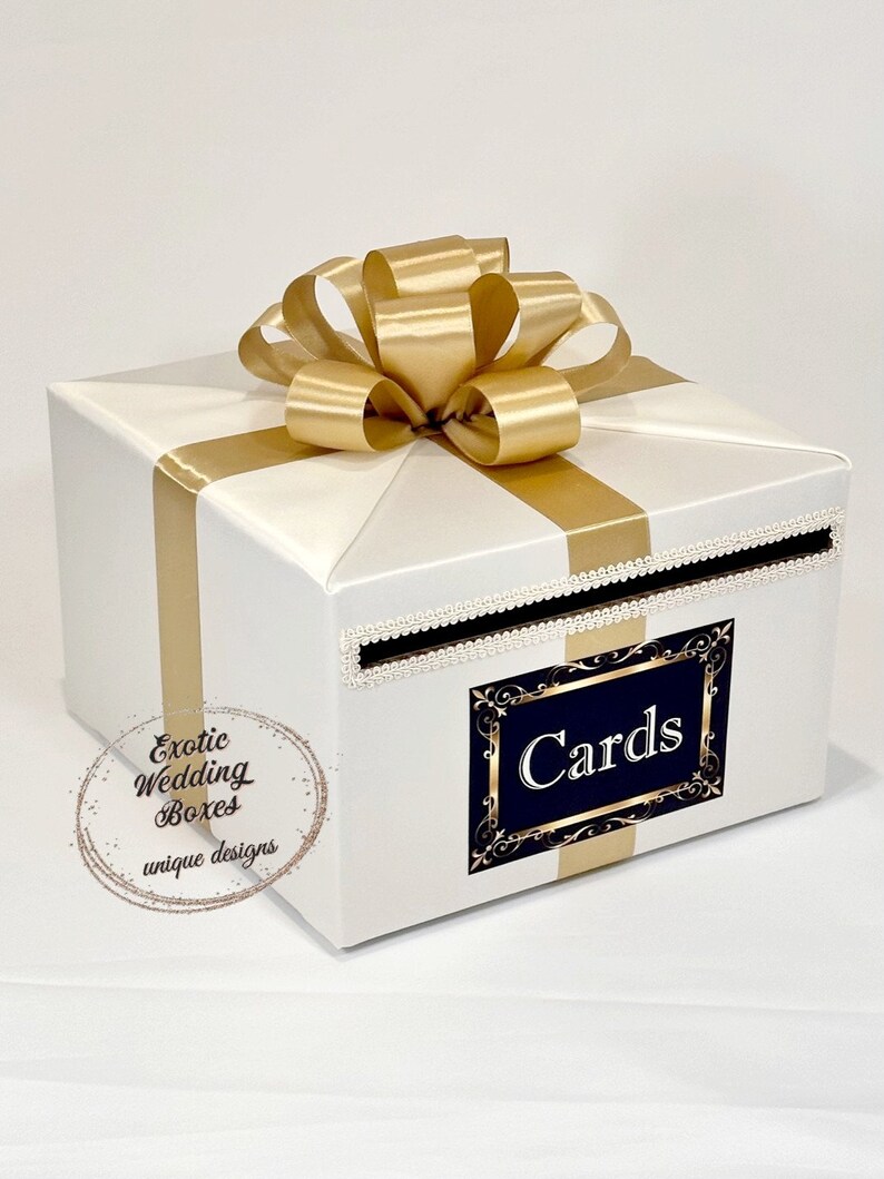 Ivory and Gold Single Card Box - Etsy