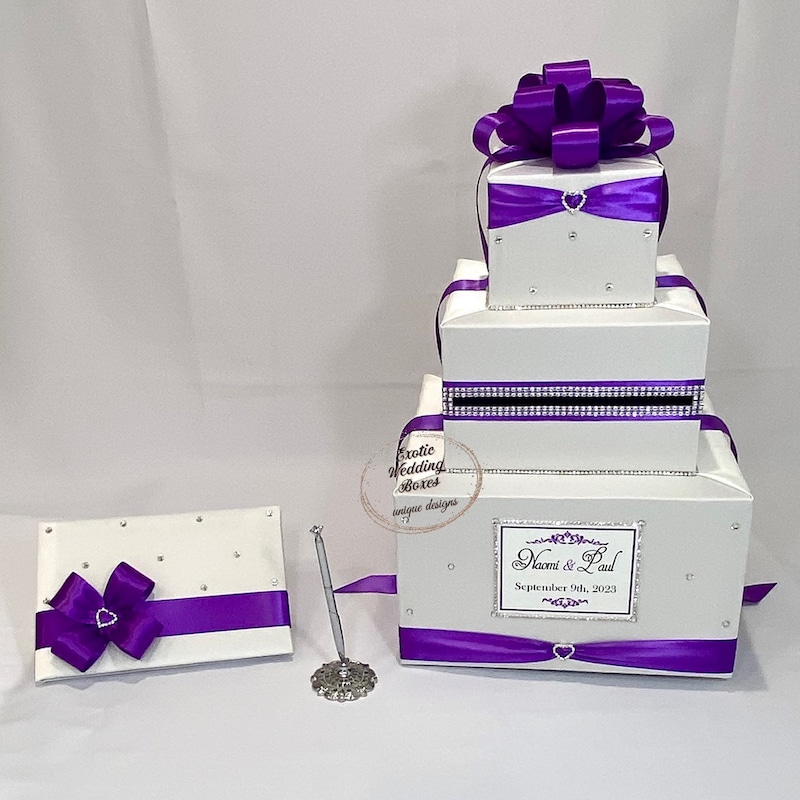 Purple Wedding Card Box - Etsy