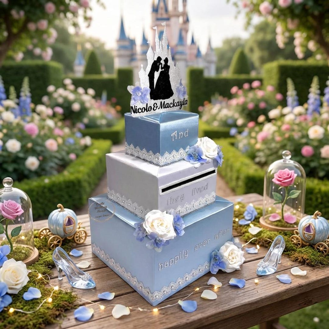 Cinderella Wedding Card Box | Fairy Tale Money Holder | Customizable ...