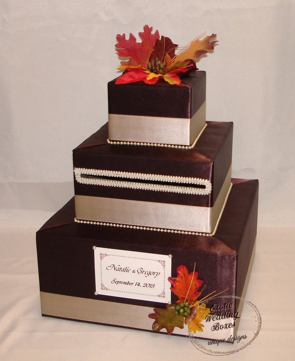 Elegant Custom Made Wedding Card Box-fall Theme - Etsy