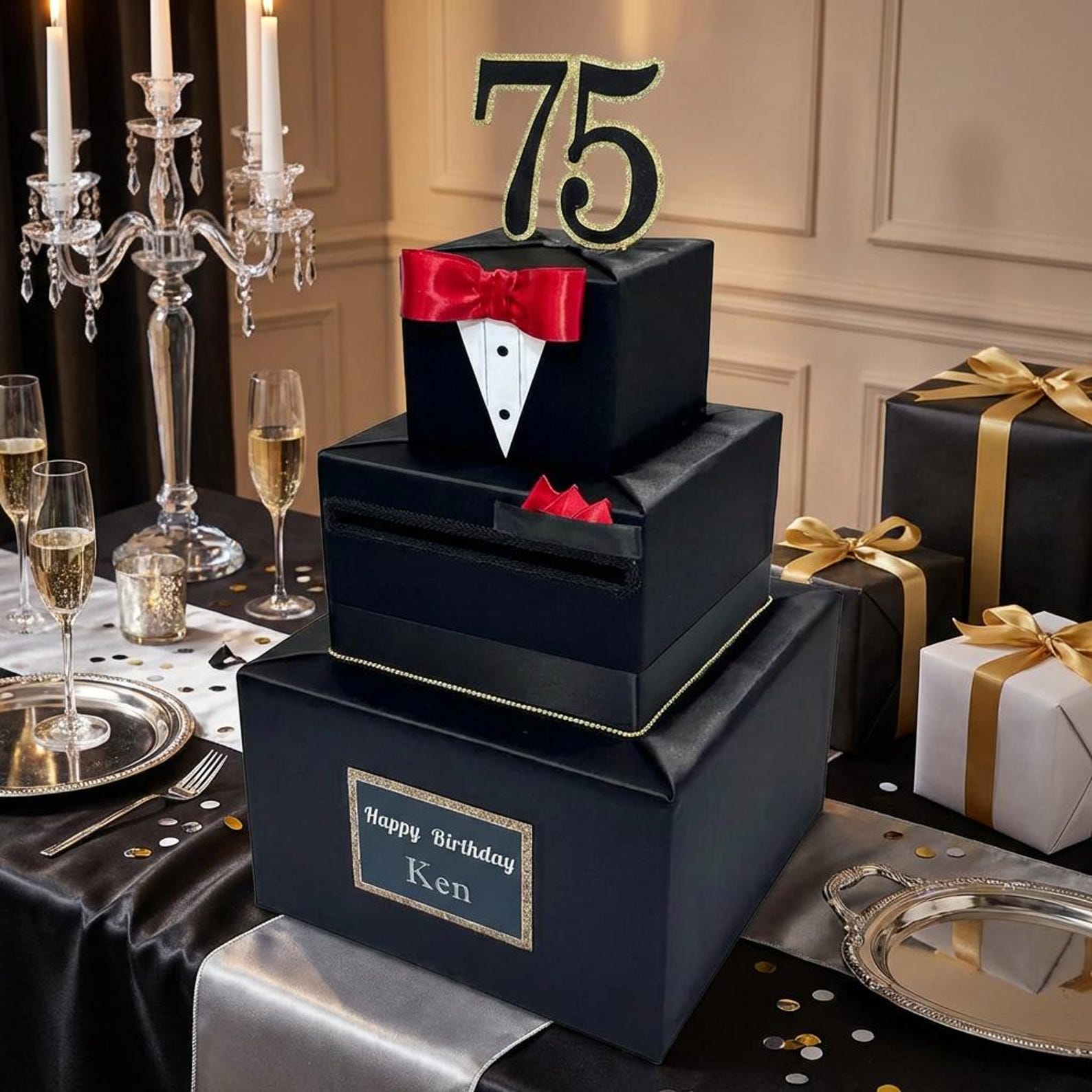 Gentleman Gift Card Box – Birthday Card Holder, Elegant Party ...