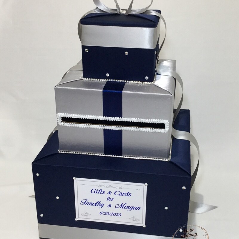 Silver Card Box - Etsy