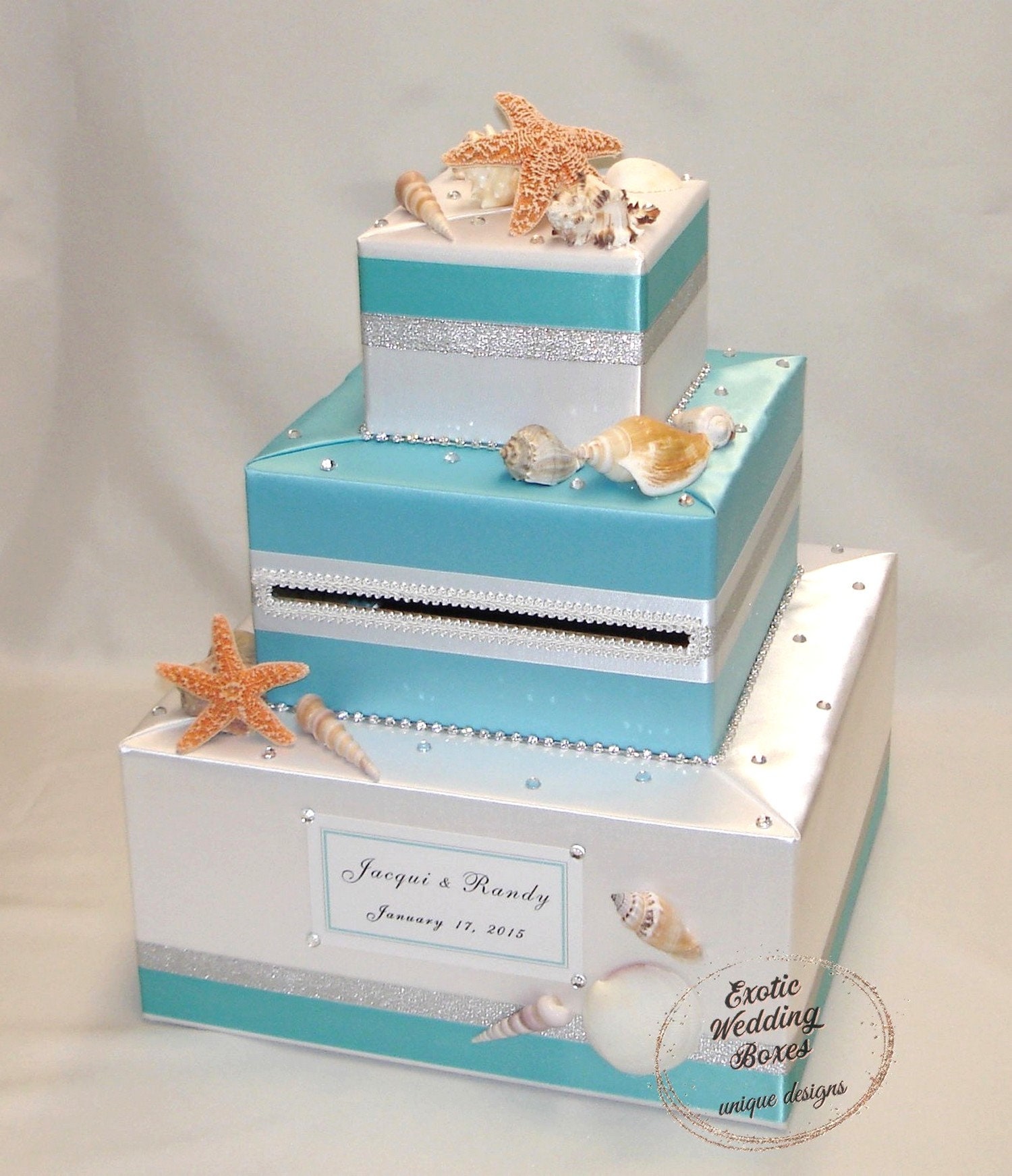Beach- Ocean-seashells Theme Wedding Card Box-any Colors - Etsy