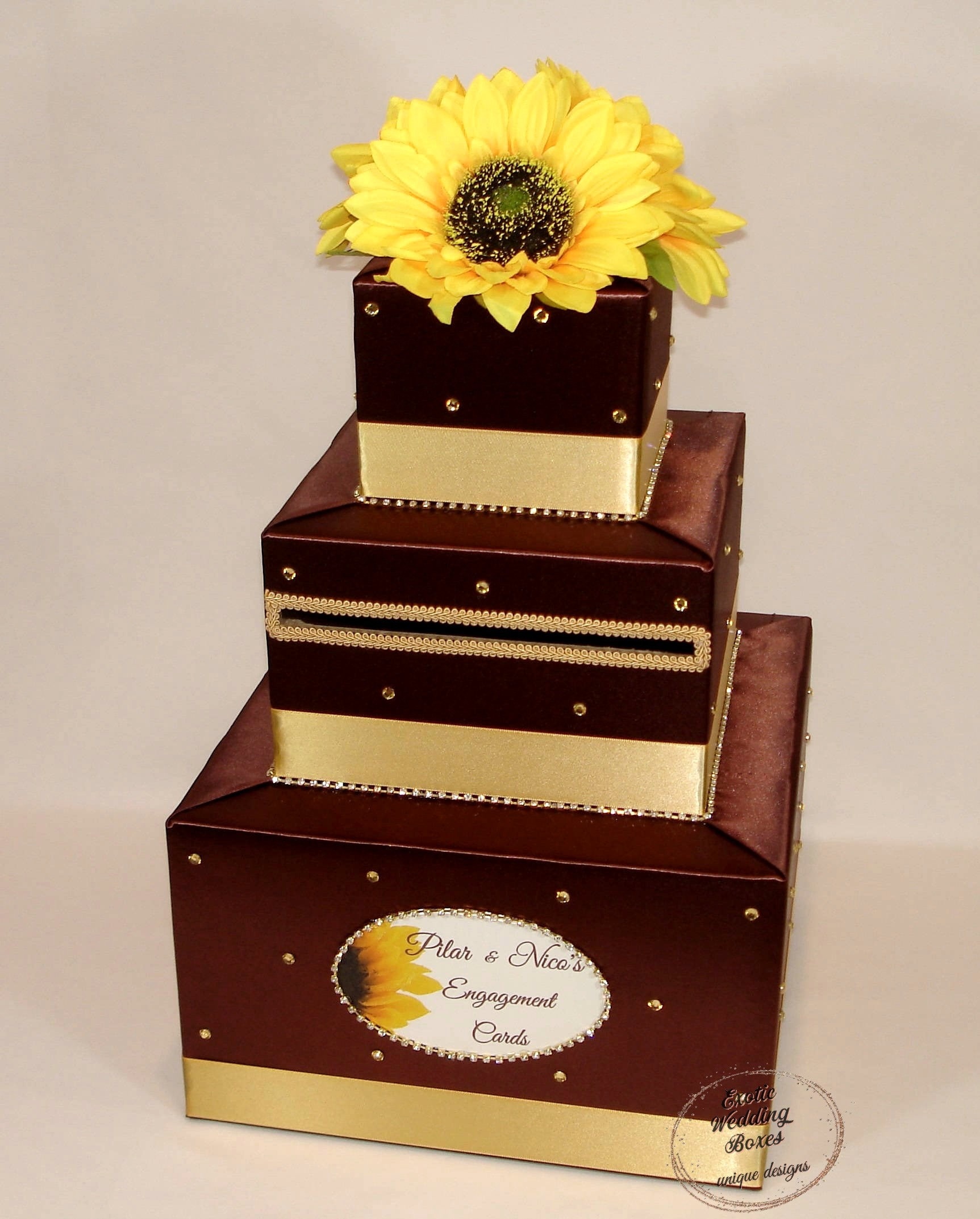 Fall theme Card Box with Sunflowers | Etsy