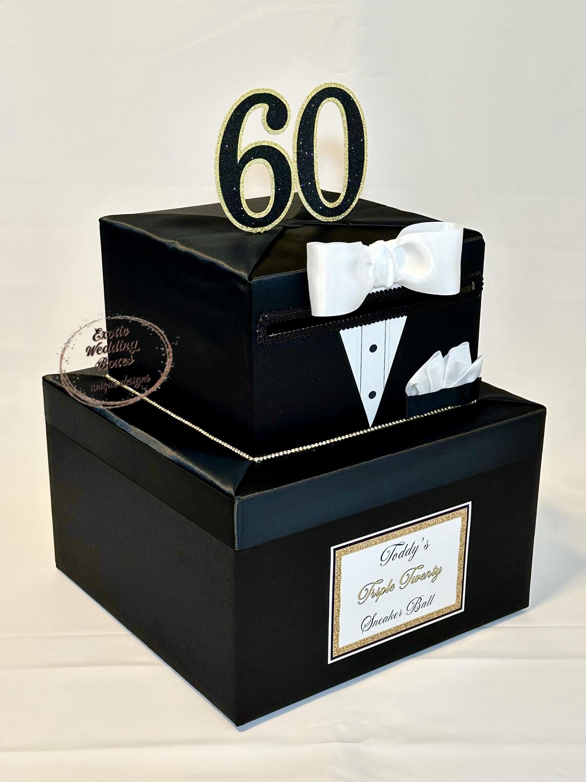 Gentleman Birthday Card Holder Box – Elegant Tuxedo Theme Party Decor ...