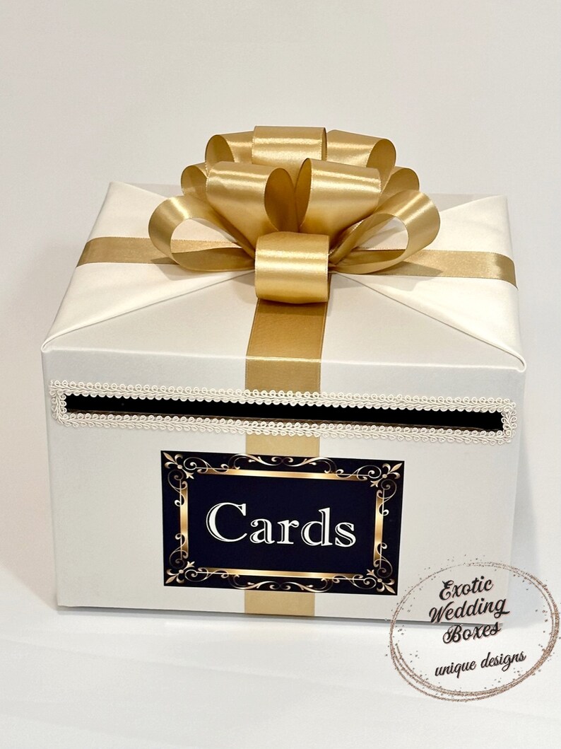 Ivory and Gold Single Card Box - Etsy