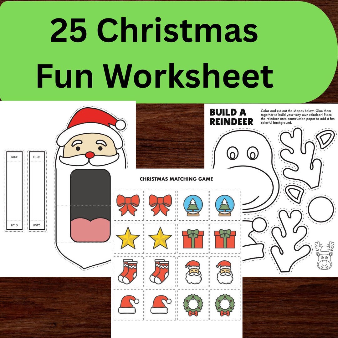 Christmas Activity Pack Fun Holiday Worksheets, Coloring Pages & Games ...