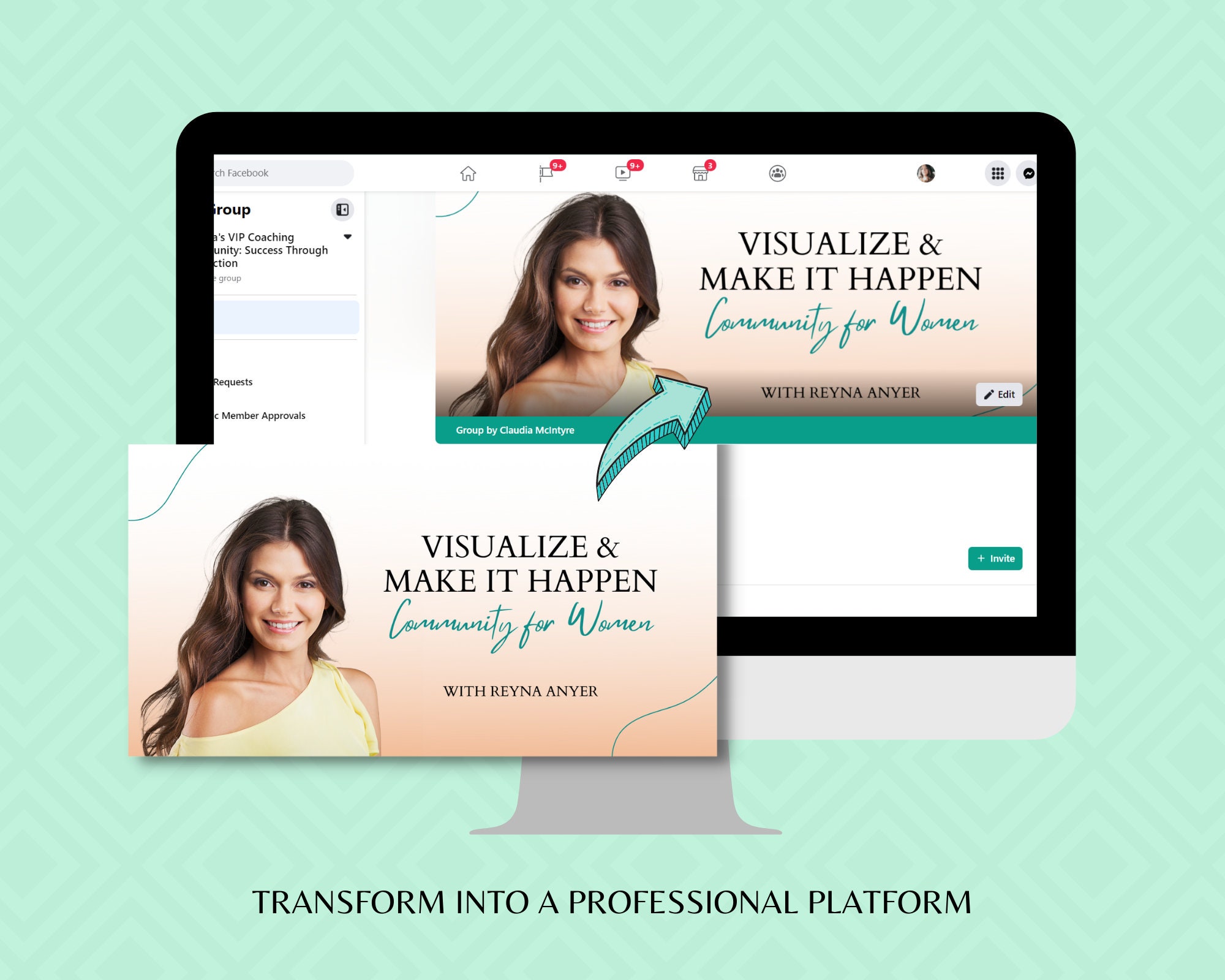 Canva Facebook Group Cover Template Pack: Health & Wellness ...