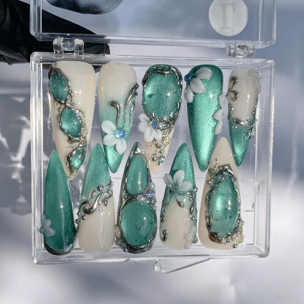 Pearl Nails Stiletto - Etsy