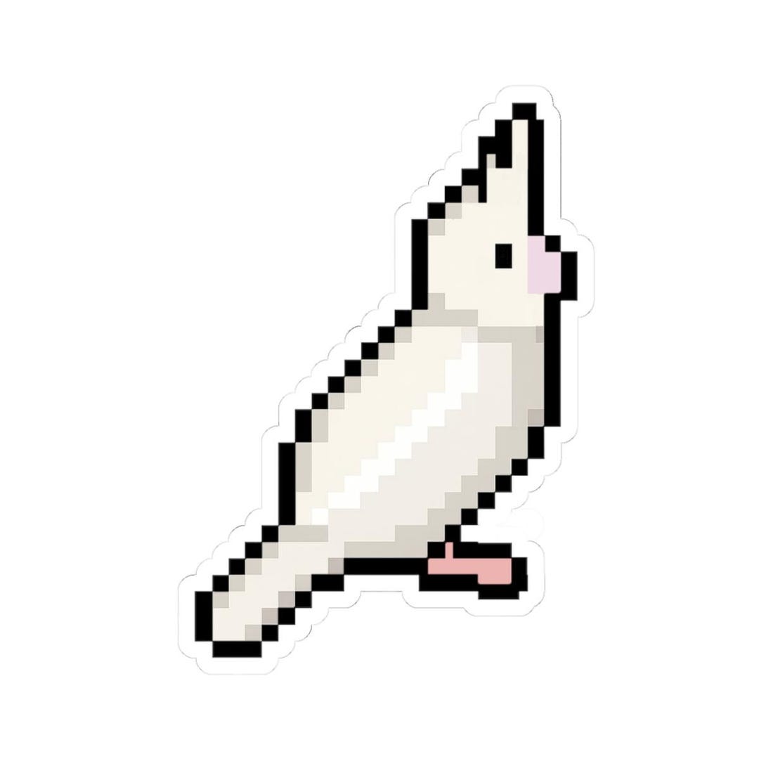 Pixel Cockatiel Kiss-cut Sticker | White Bird Laptop Decal - Etsy