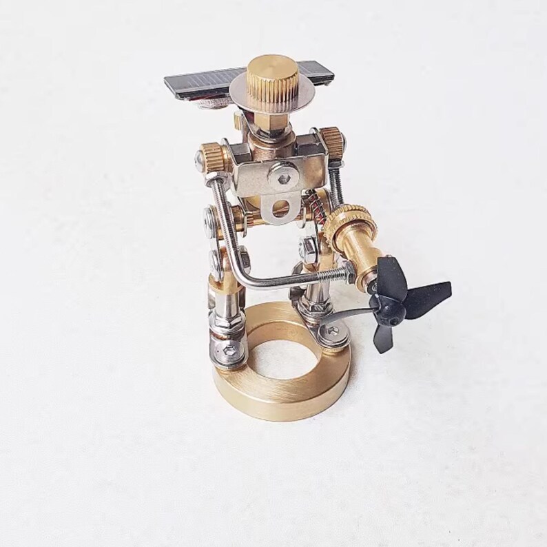 Solar Powered Robot Windmill Warrior Steampunk Metal Car And Desktop