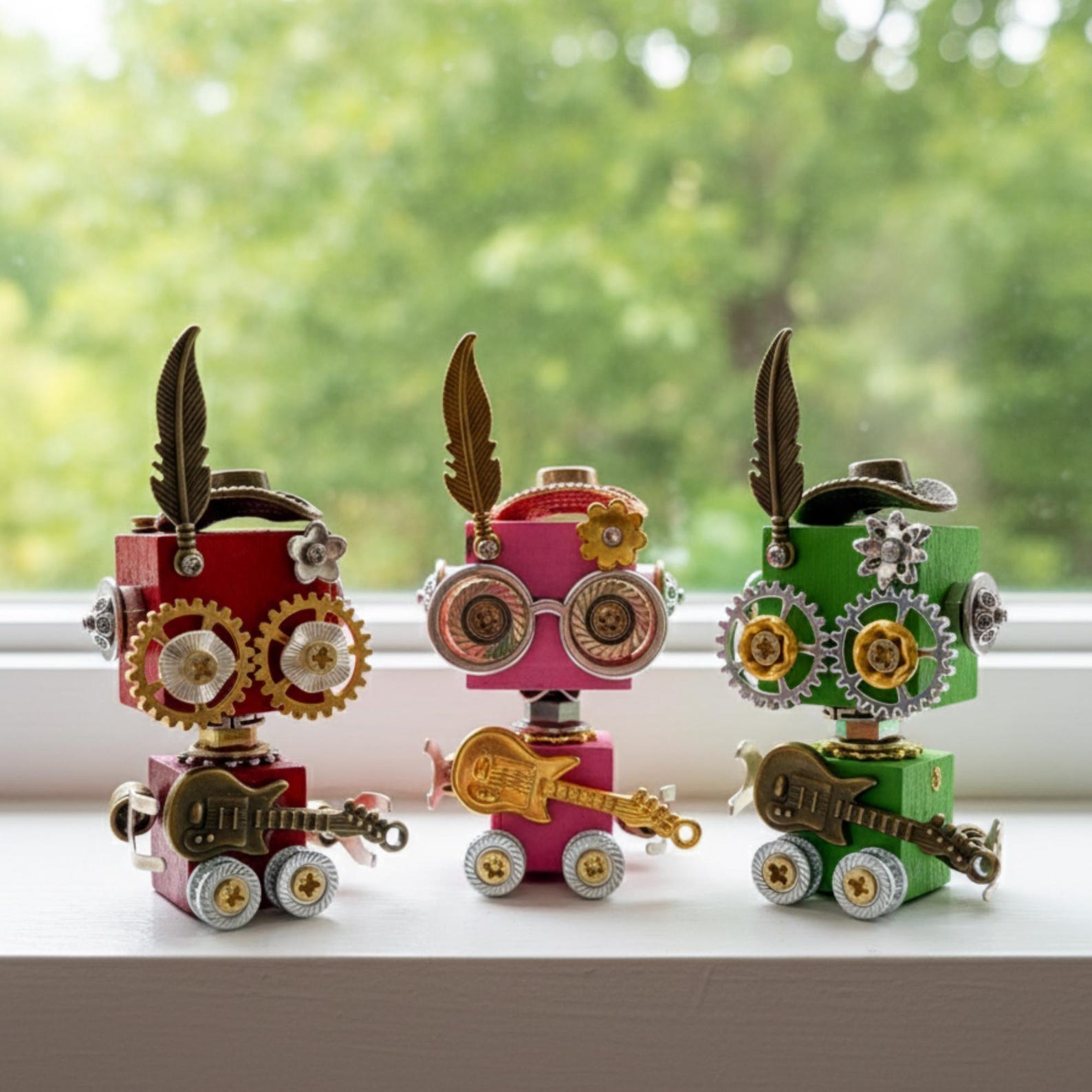 Personalized Punk Robot Keychain DIY Kit or Assembled Engraved Wooden ...