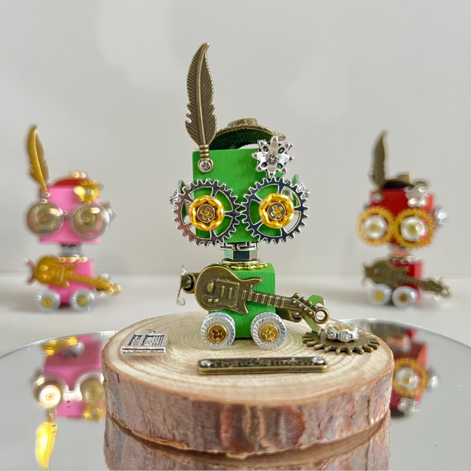 Personalized Punk Robot Keychain DIY Kit or Assembled Engraved Wooden ...