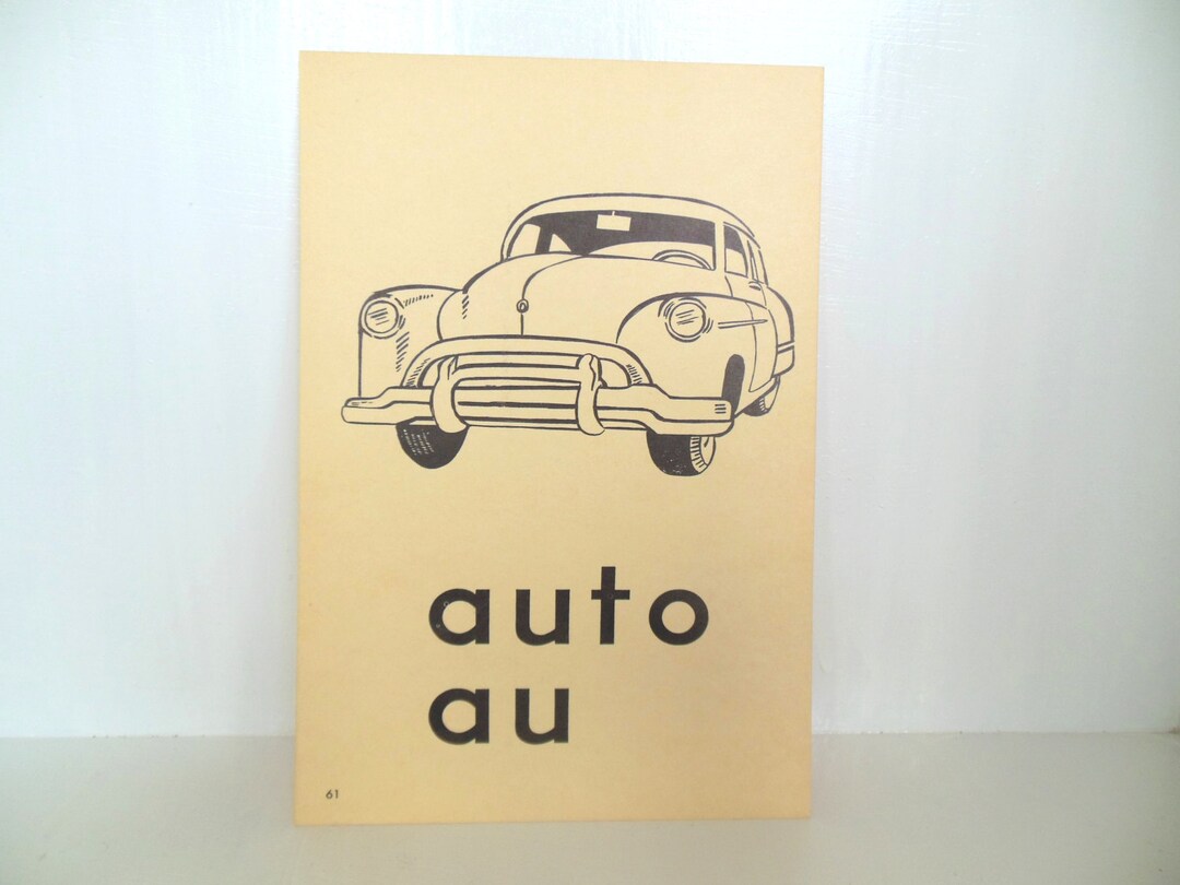Vintage Picture Flash Card Car Auto Large 8 by 5 1/2 Paper Ephemera ...