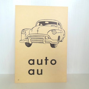Vintage Picture Flash Card Car Auto Large 8 by 5 1/2 Paper Ephemera ...