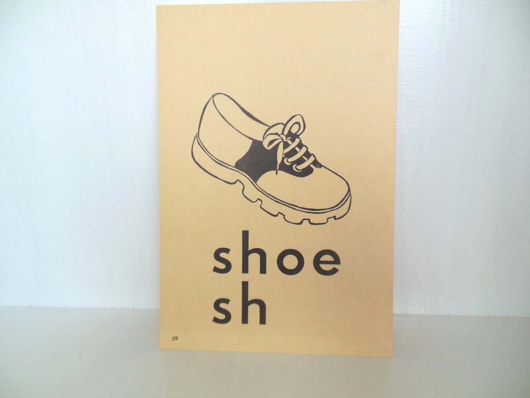 Vintage Picture Flash Card Shoe Large (8" by 5 1/2") Paper Ephemera ...