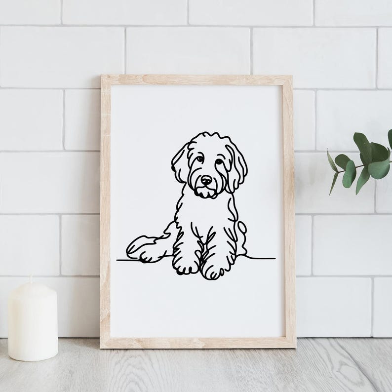 Goldendoodle Line Art SVG Bundle | 50 Dog Sketch Designs | Doodle Puppy ...