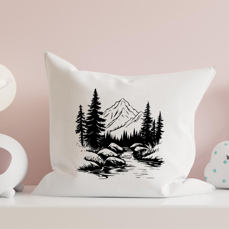 Forest Landscape SVG Bundle | Mountain Pine Tree Wilderness Clipart ...