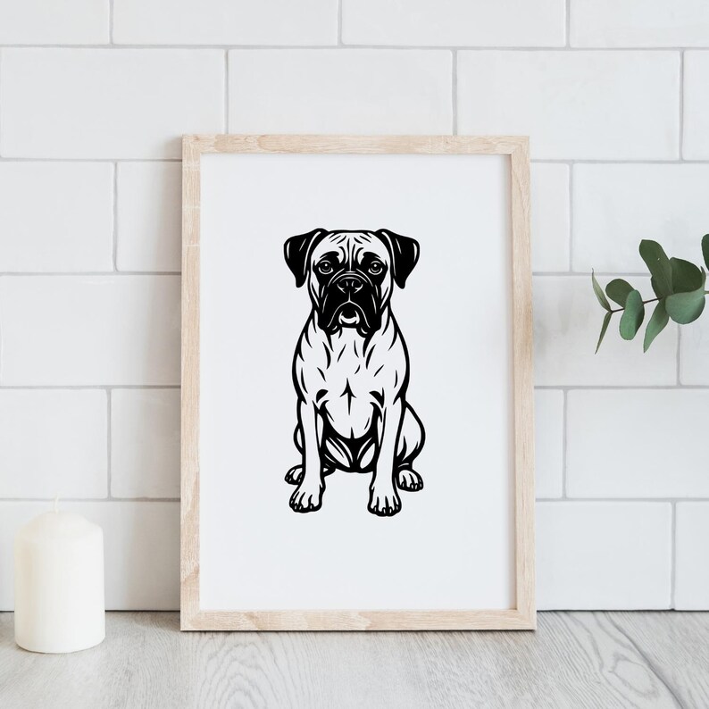 Boxer Dog SVG Bundle | Boxer Clipart PNG Dxf PDF | Cricut and Laser ...