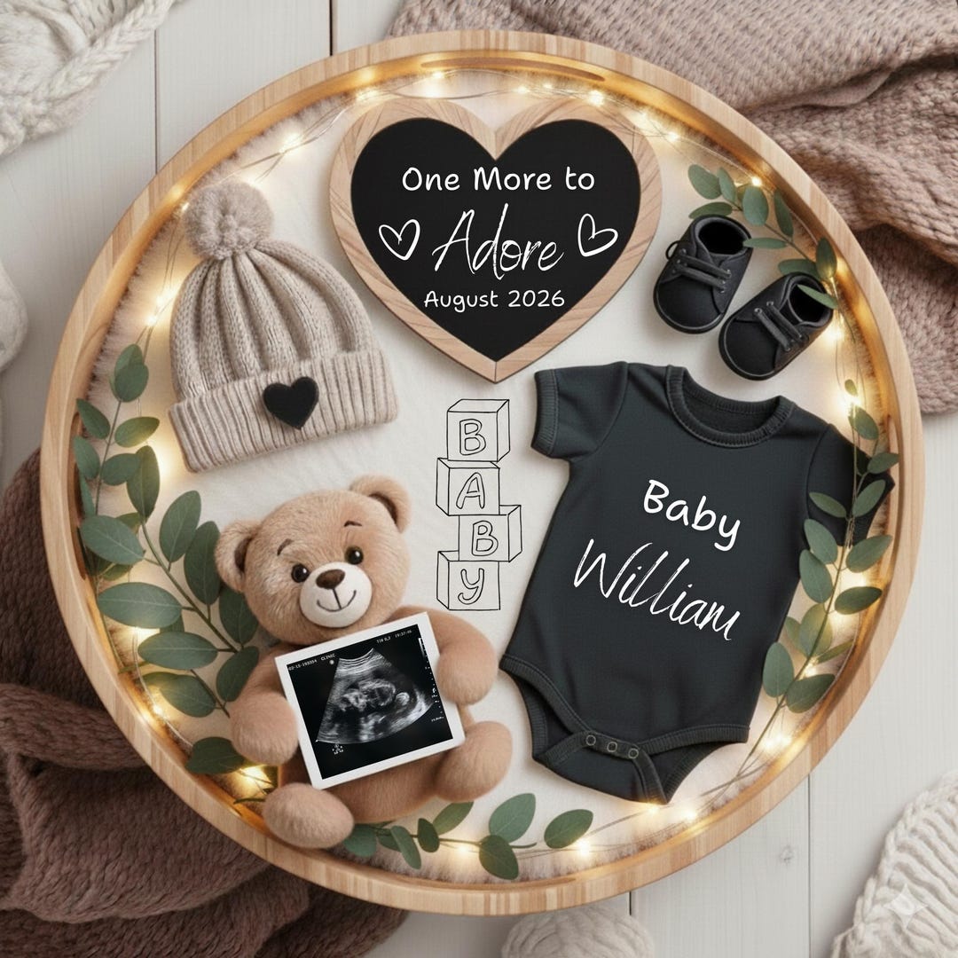 Baby on the Way Pregnancy Announcement Digital , August Baby ...