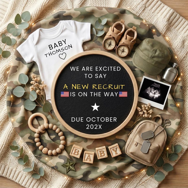 Pregnancy Reveal Military - Etsy