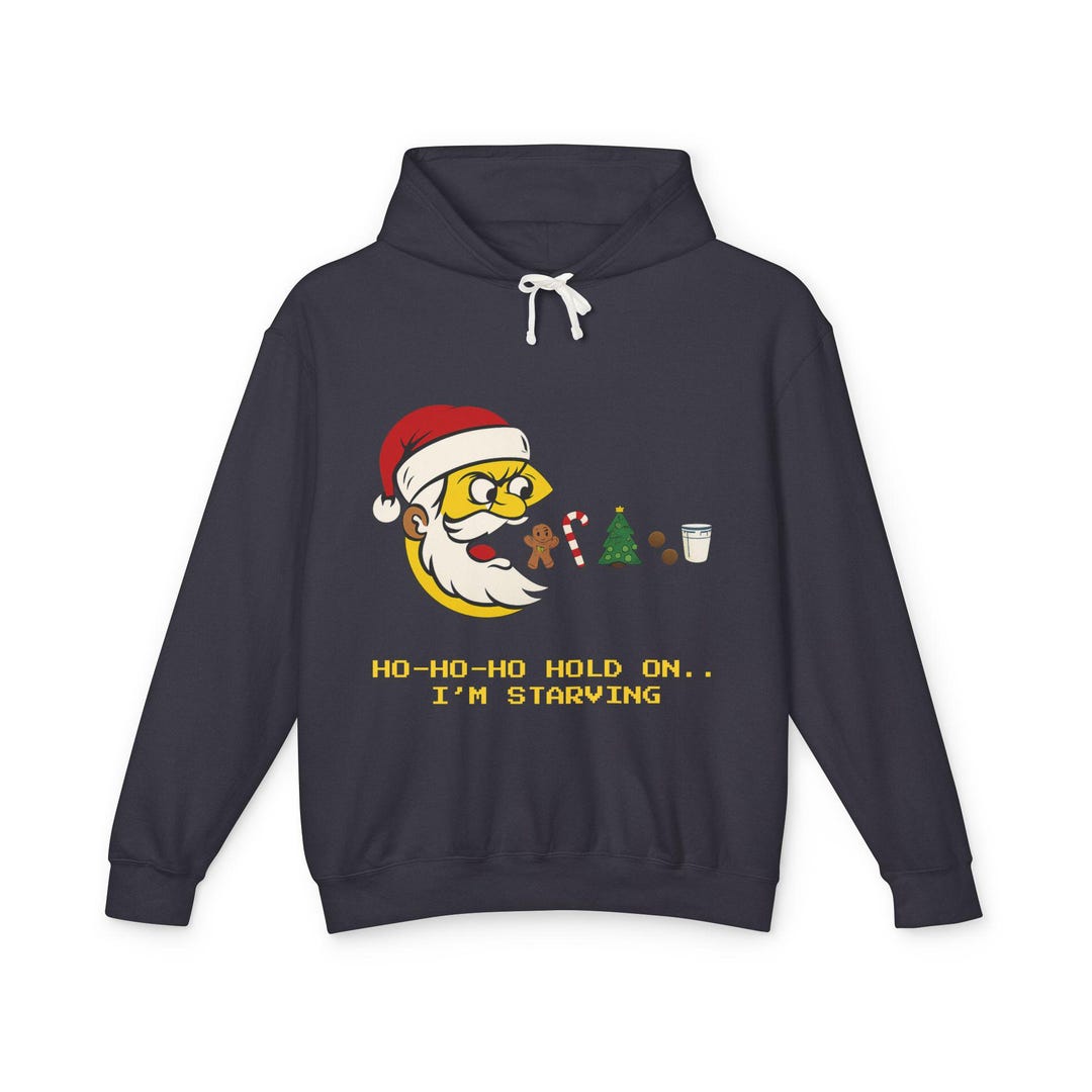 Funny Pacman Santa Hoodie | Retro Gamer Xmas Gift - Etsy