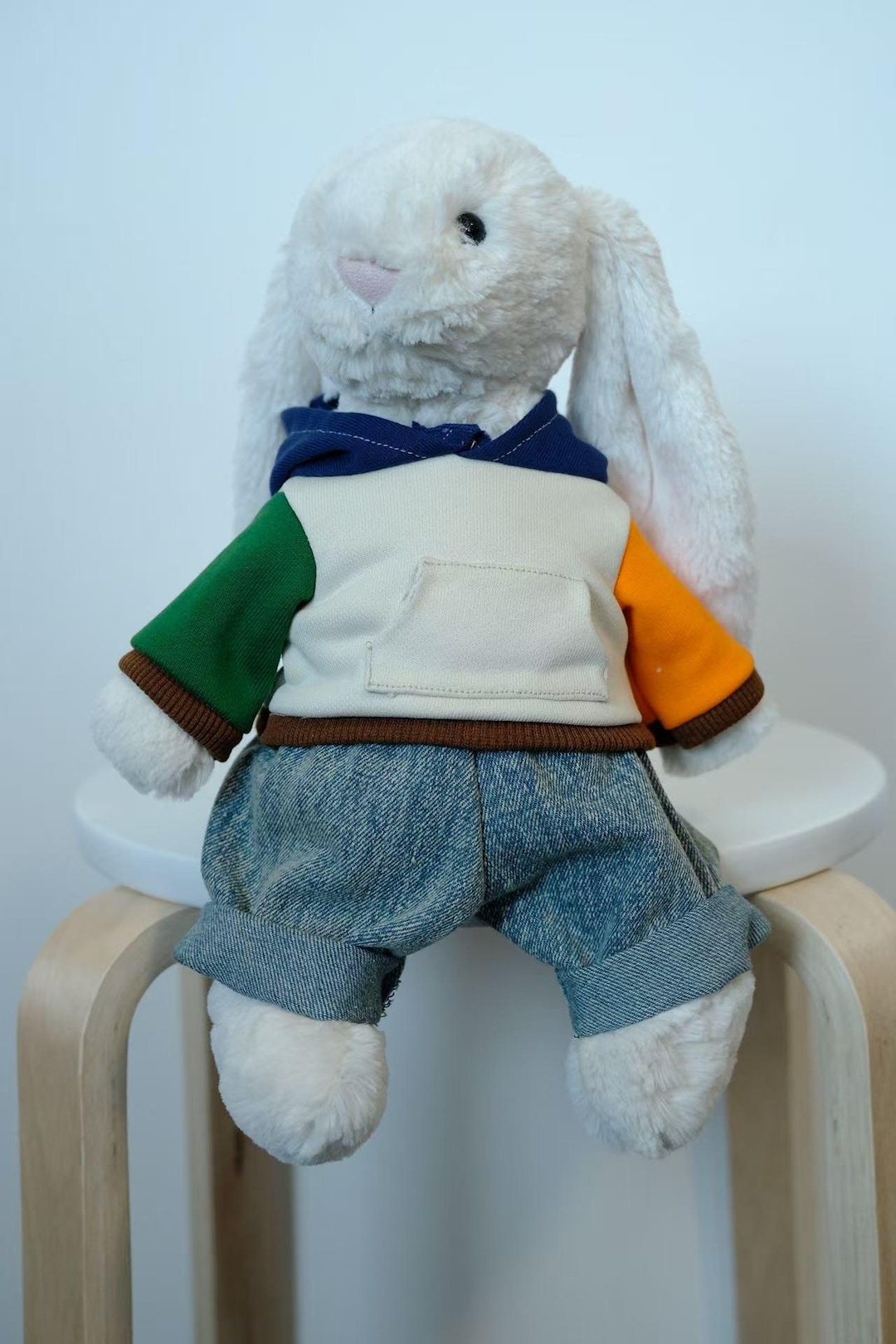 Jellycat Bunny Clothes,street Fashion Hoodie & Jeans Set | Handmade ...