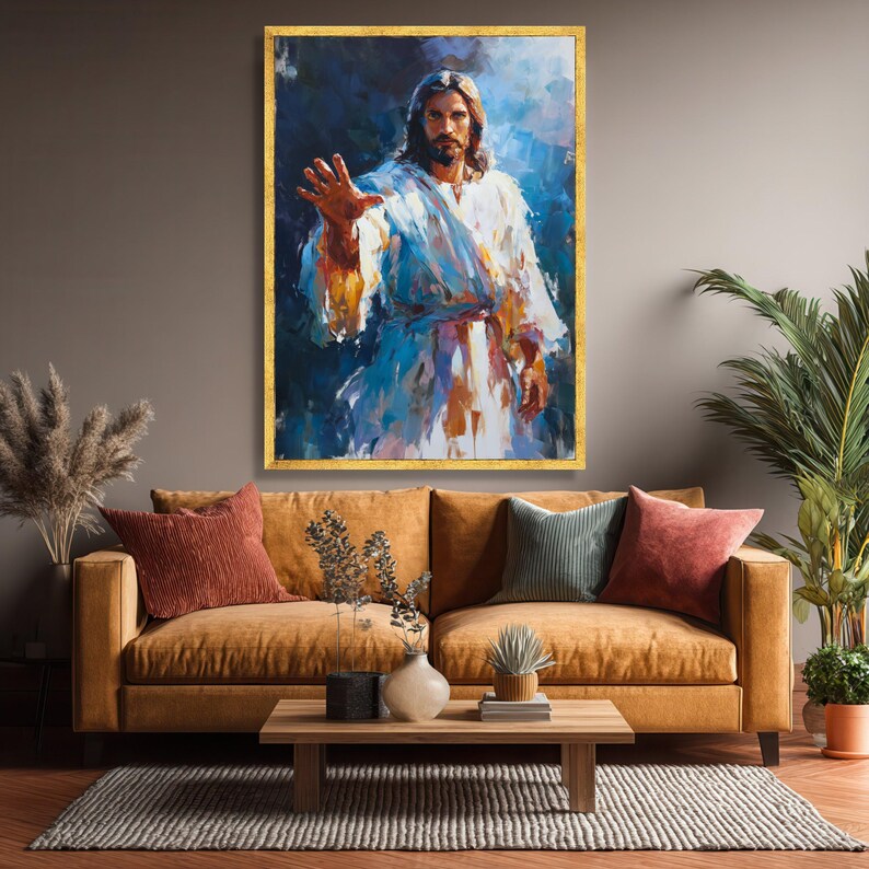 Spiritual Figure With Outstretched Hand Canvas, Religious Wall Art ...