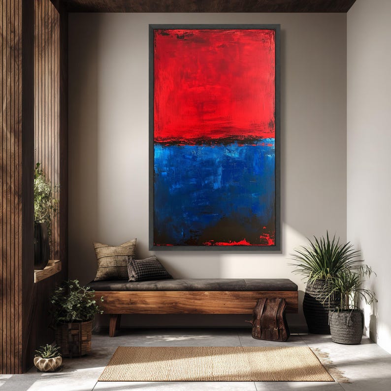 Mark Rothko Style, Red and Blue Abstract Canvas Art, Modern Painting - Etsy