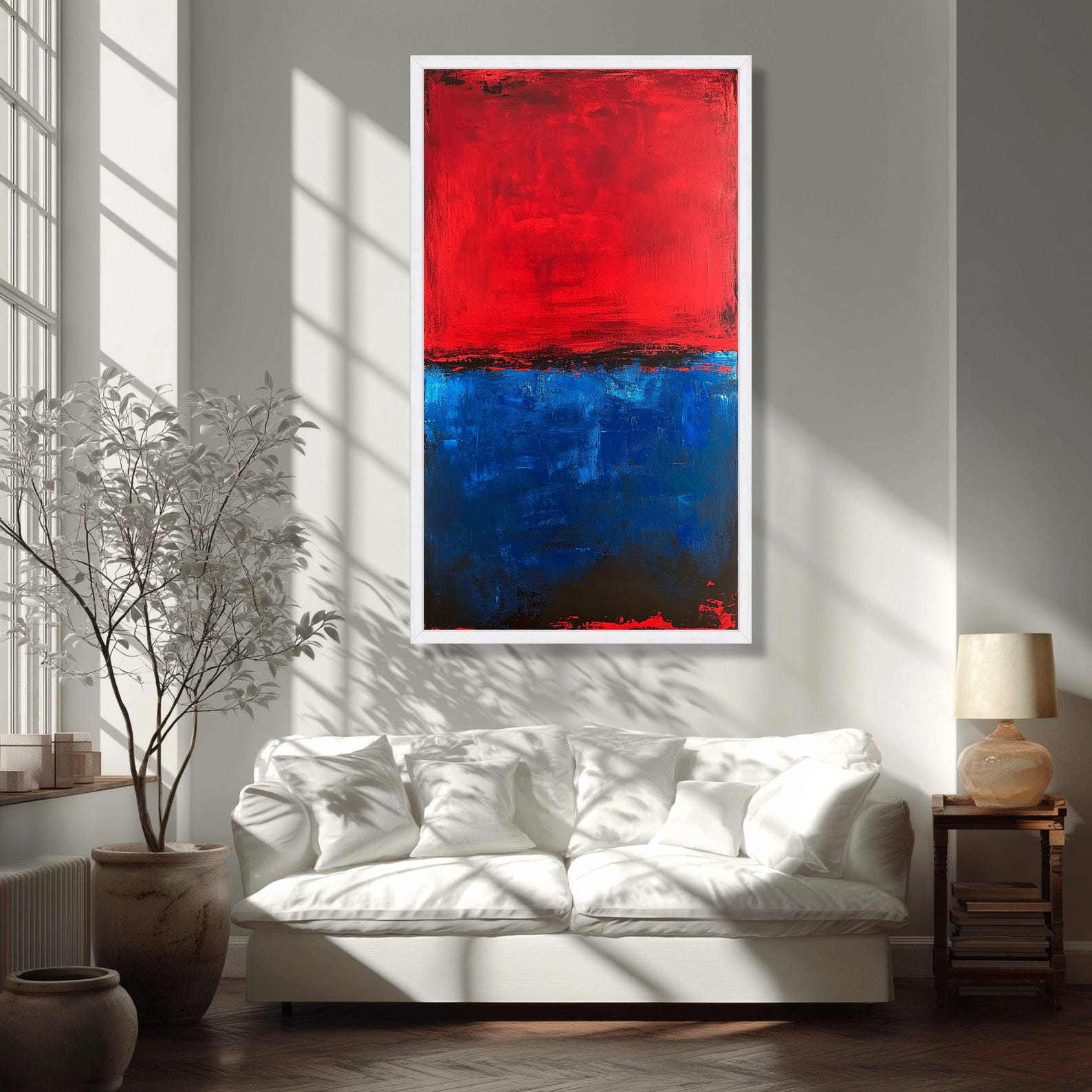 Mark Rothko Style, Red and Blue Abstract Canvas Art, Modern Painting - Etsy