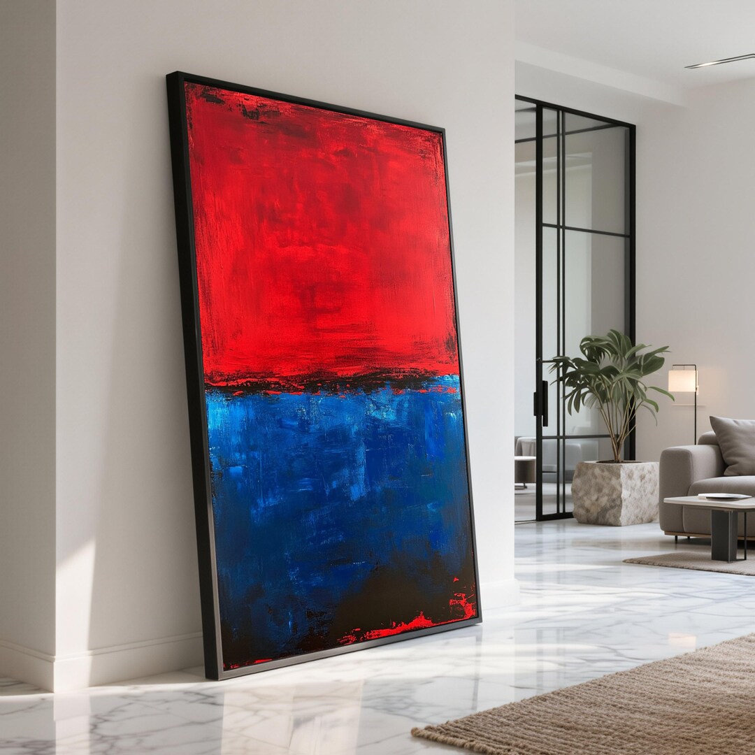 Mark Rothko Style, Red and Blue Abstract Canvas Art, Modern Painting - Etsy