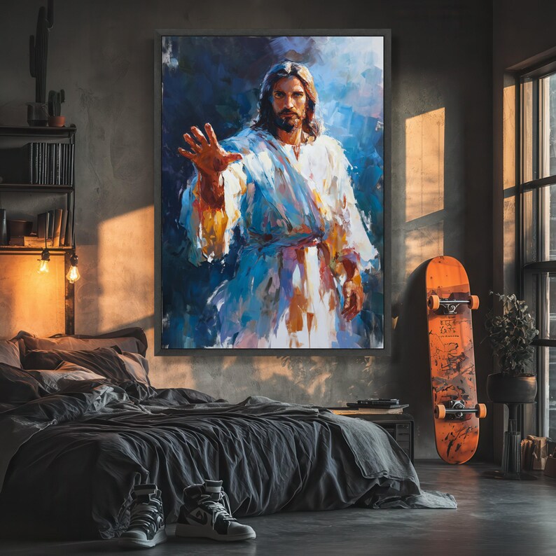 Spiritual Figure With Outstretched Hand Canvas, Religious Wall Art ...