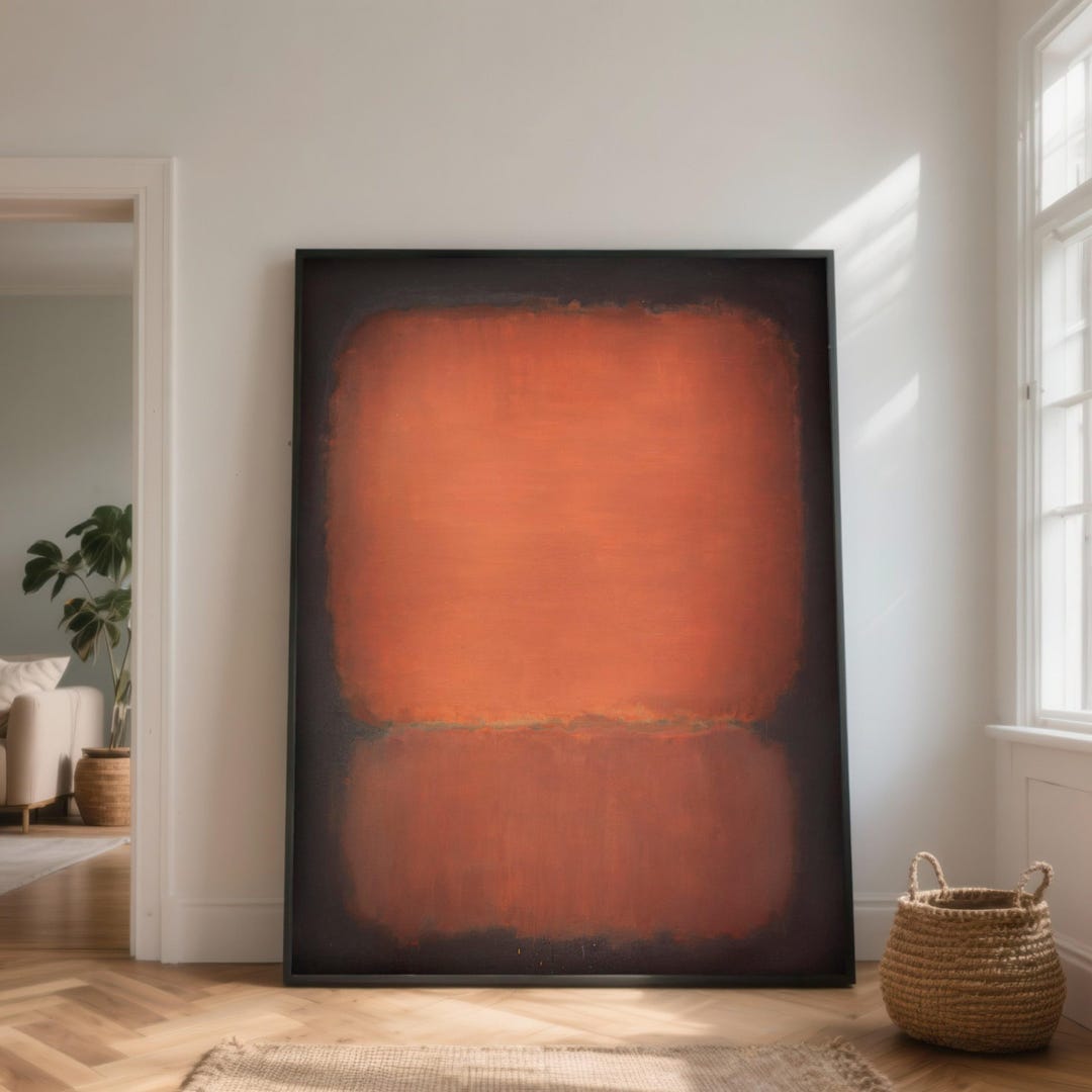 Mark Rothko Style, Warm Earth Tone Abstract Canvas, Modern Minimalist ...