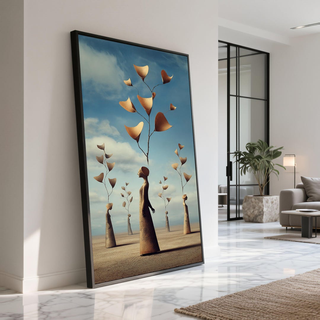 Surreal Human Figure Canvas, Abstract Dreamlike Landscape Art - Etsy