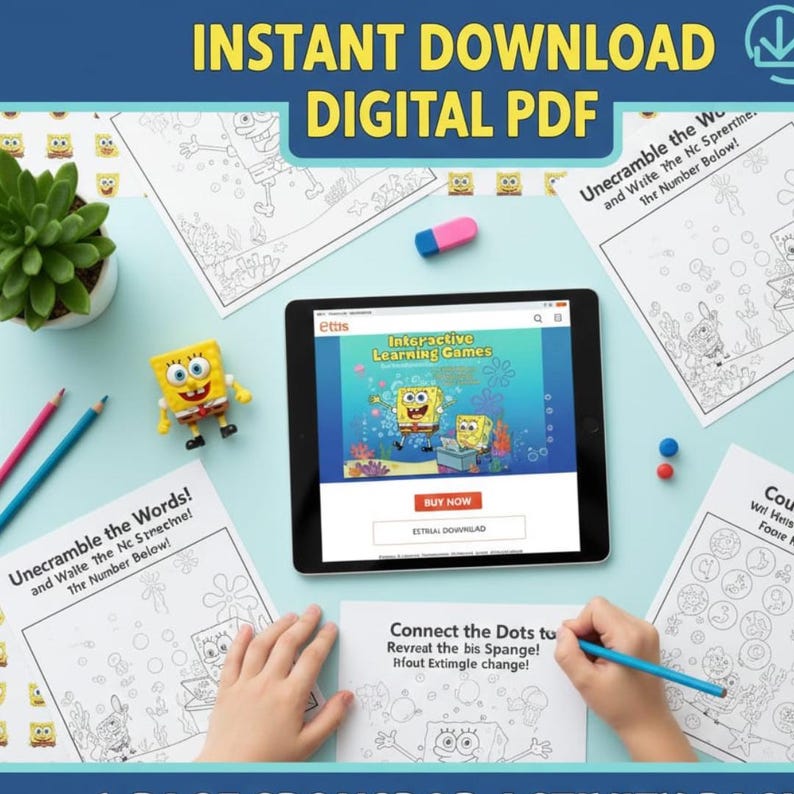 Printable Kids Learning Games | Activity Pack | Digital Download PDF ...