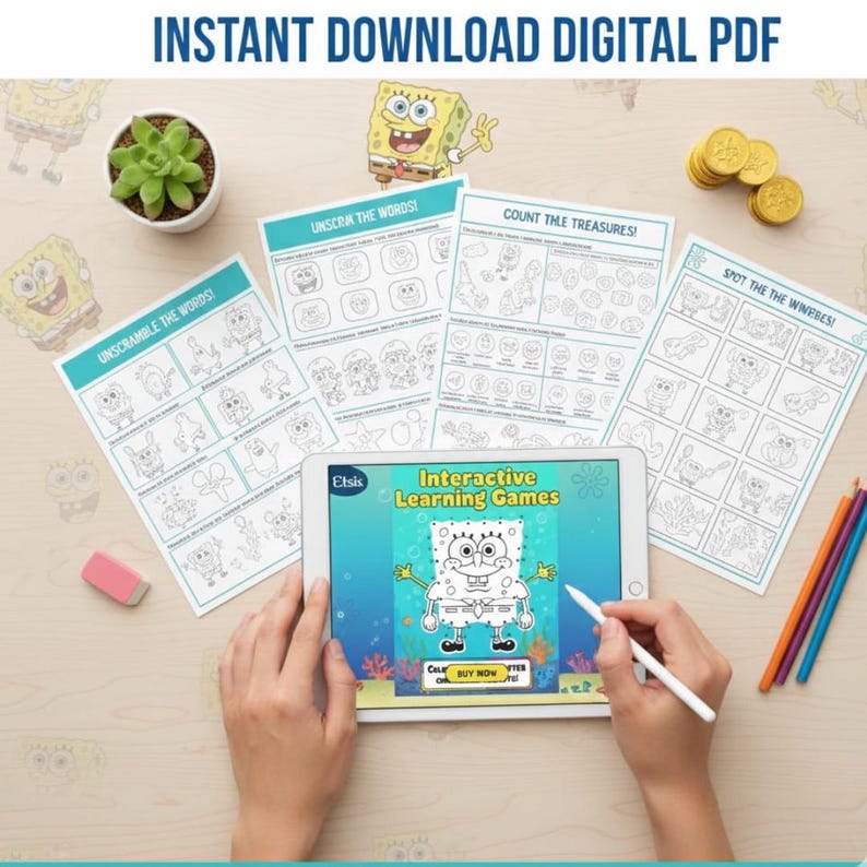 Printable Kids Learning Games | Activity Pack | Digital Download PDF ...