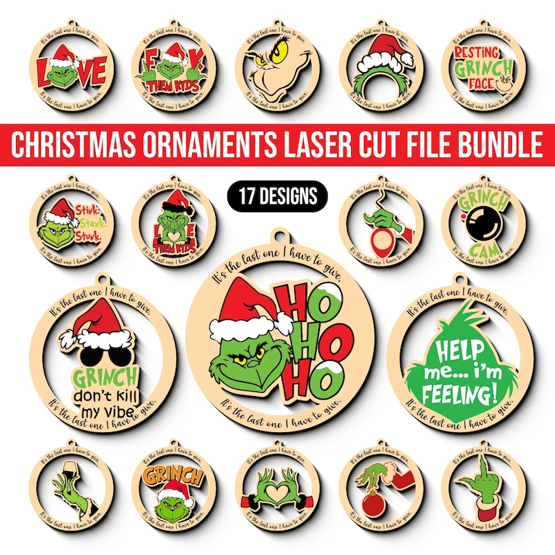 Grinch Laser Christmas Ornaments - Etsy Canada