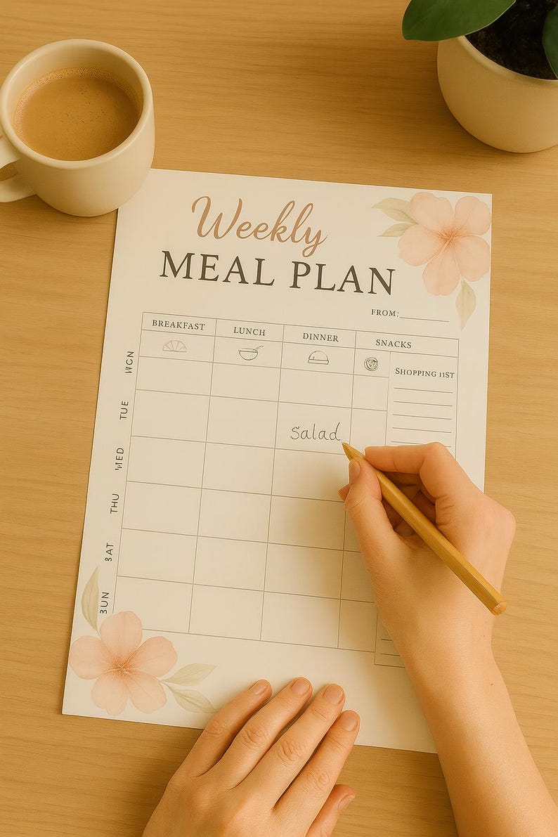 Printable Weekly Meal Planner PDF | Simple Meal Planning Template ...