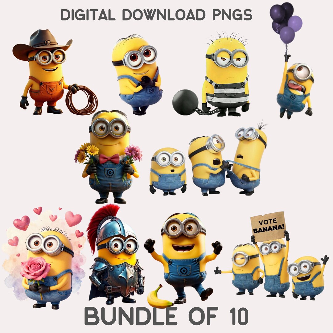 Minions PNG Bundle, Despicable Me SVG Clipart (digital Download) - Etsy