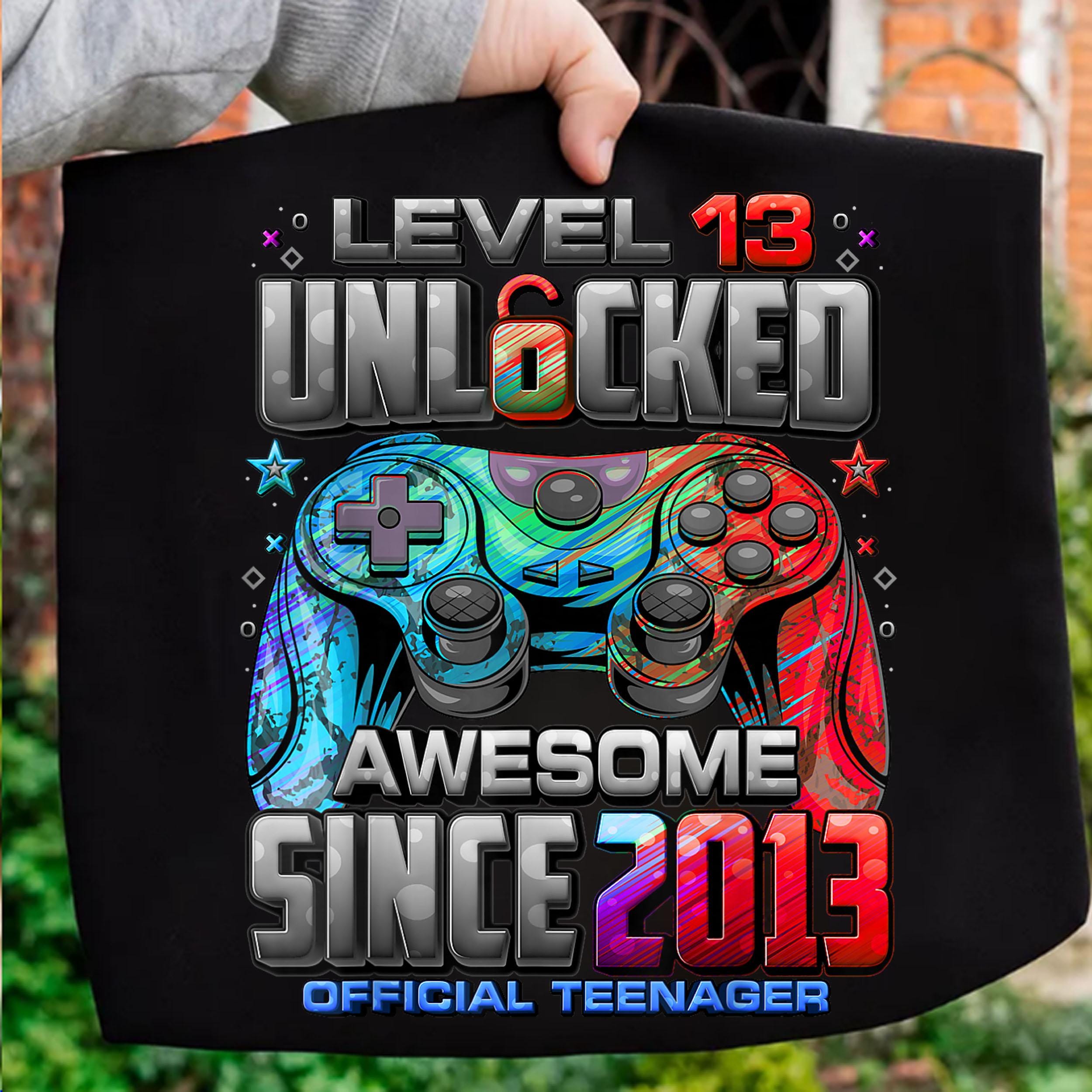 Level 13 Unlocked Png, Official Teenager 13th Birthday Gamer Png ...