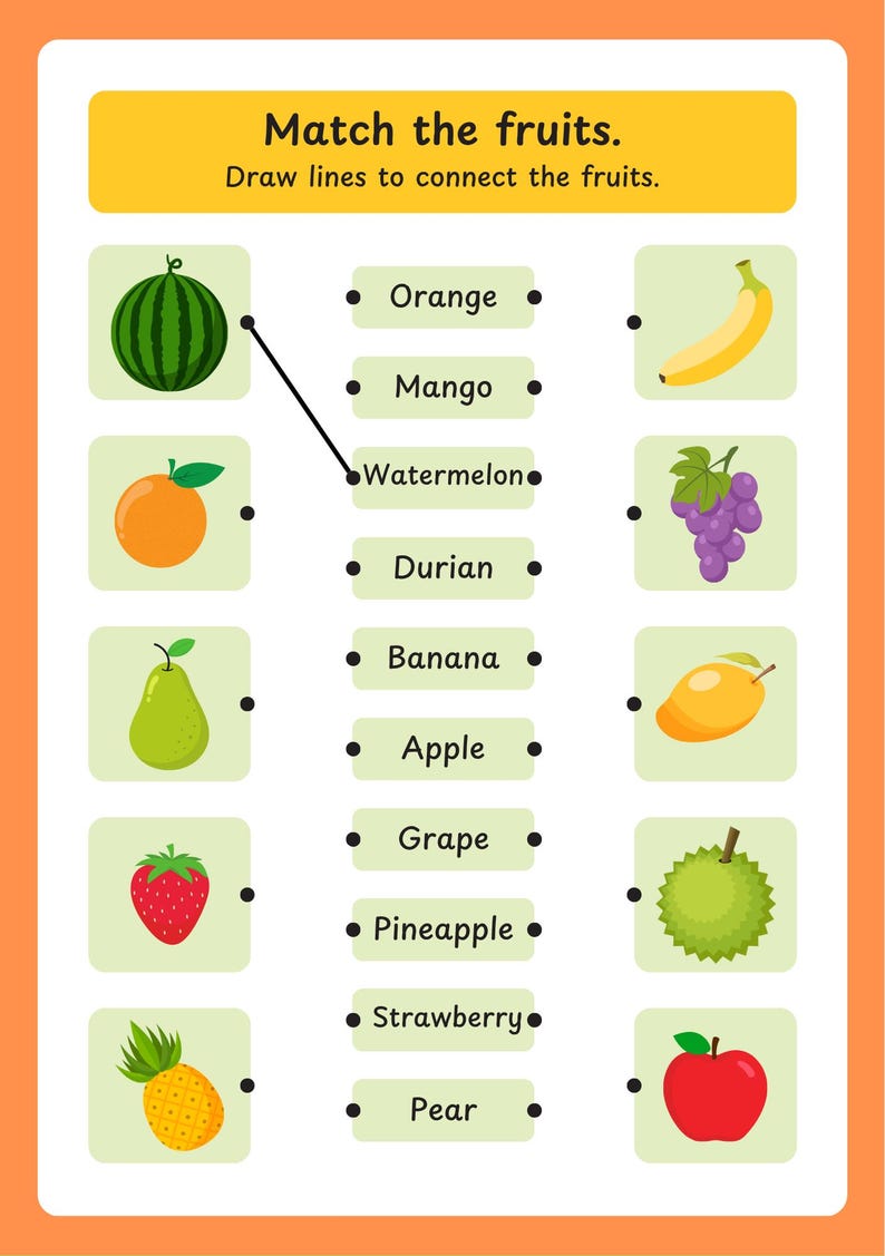 Fruits Activity Workbook for Kids | Preschool Learning Printable ...