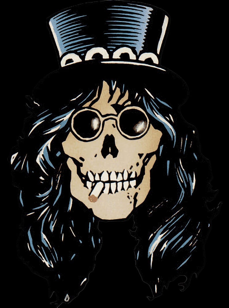 Rock ’n’ Roll Skull Art – Vintage Slash-style Skeleton Head | Digital ...