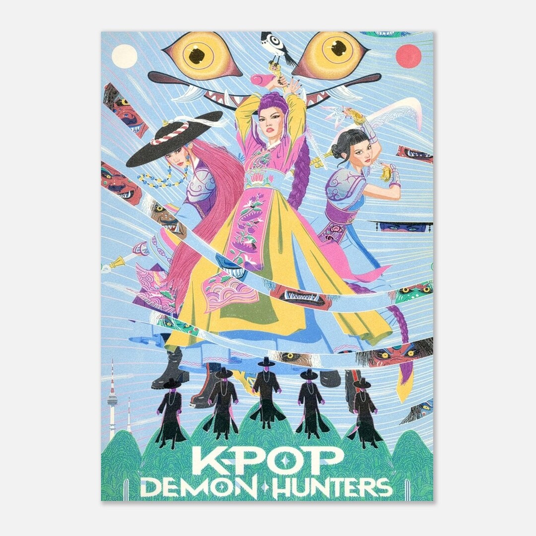 K-pop Demon Hunters Poster - Modern Hanbok Fantasy Art Print - Korean ...