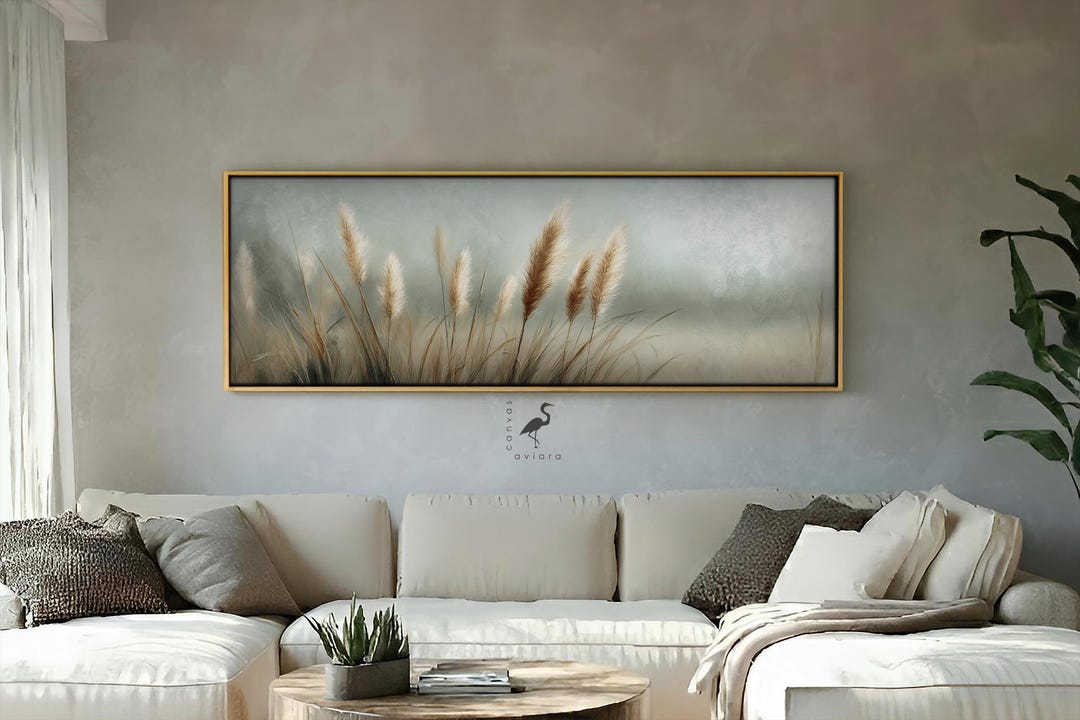 Soft Grass Field Wall Art – Neutral Botanical Landscape Print – Calm ...