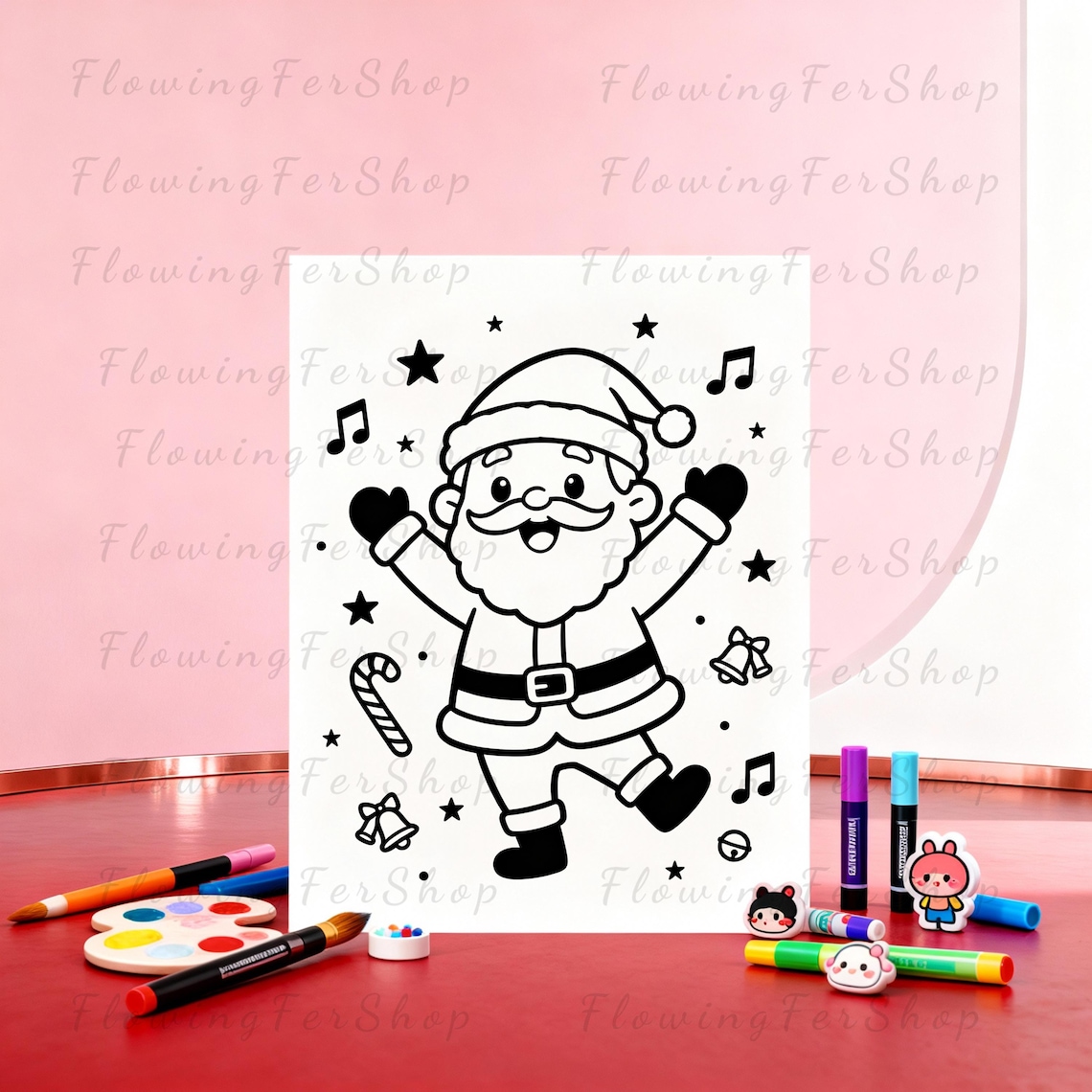 Kawaii Christmas Coloring Pages for Kids | Cute Holiday Printable Set ...