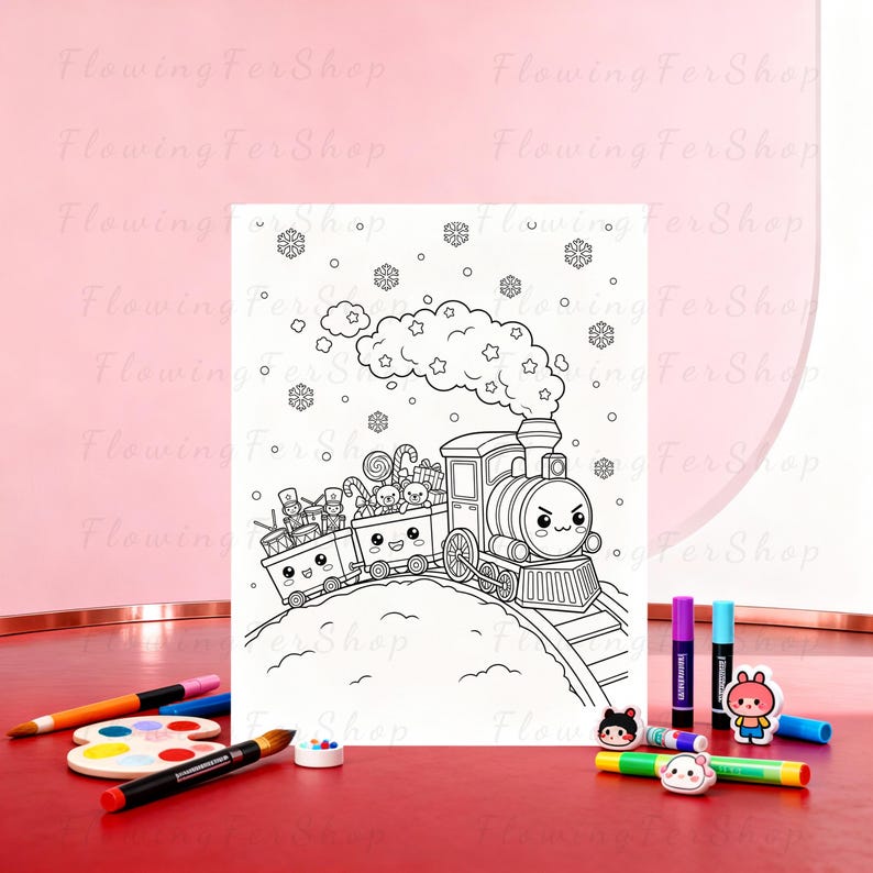 Printable Cute Christmas Coloring Pages for Kids | Digital File ...